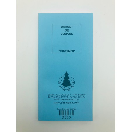 Carnet et cahier de cubage - Table de cubage - Zimmer